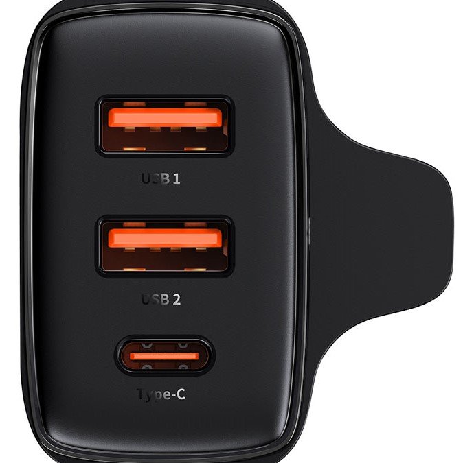 Baseus 30W 2U+C Compact Fast Charger UK (6M) - BaduDeal